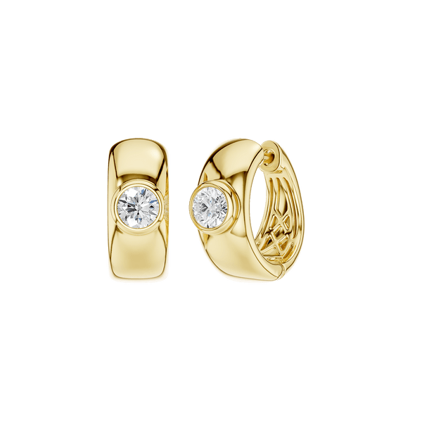 Bezel-set Huggies EG00041-4Y – AZZI Jewelers